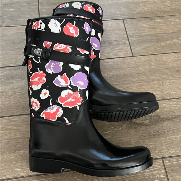 Coach | Shoes | Coach Trisha Ii Black Rubber Sole Boots | Poshmark